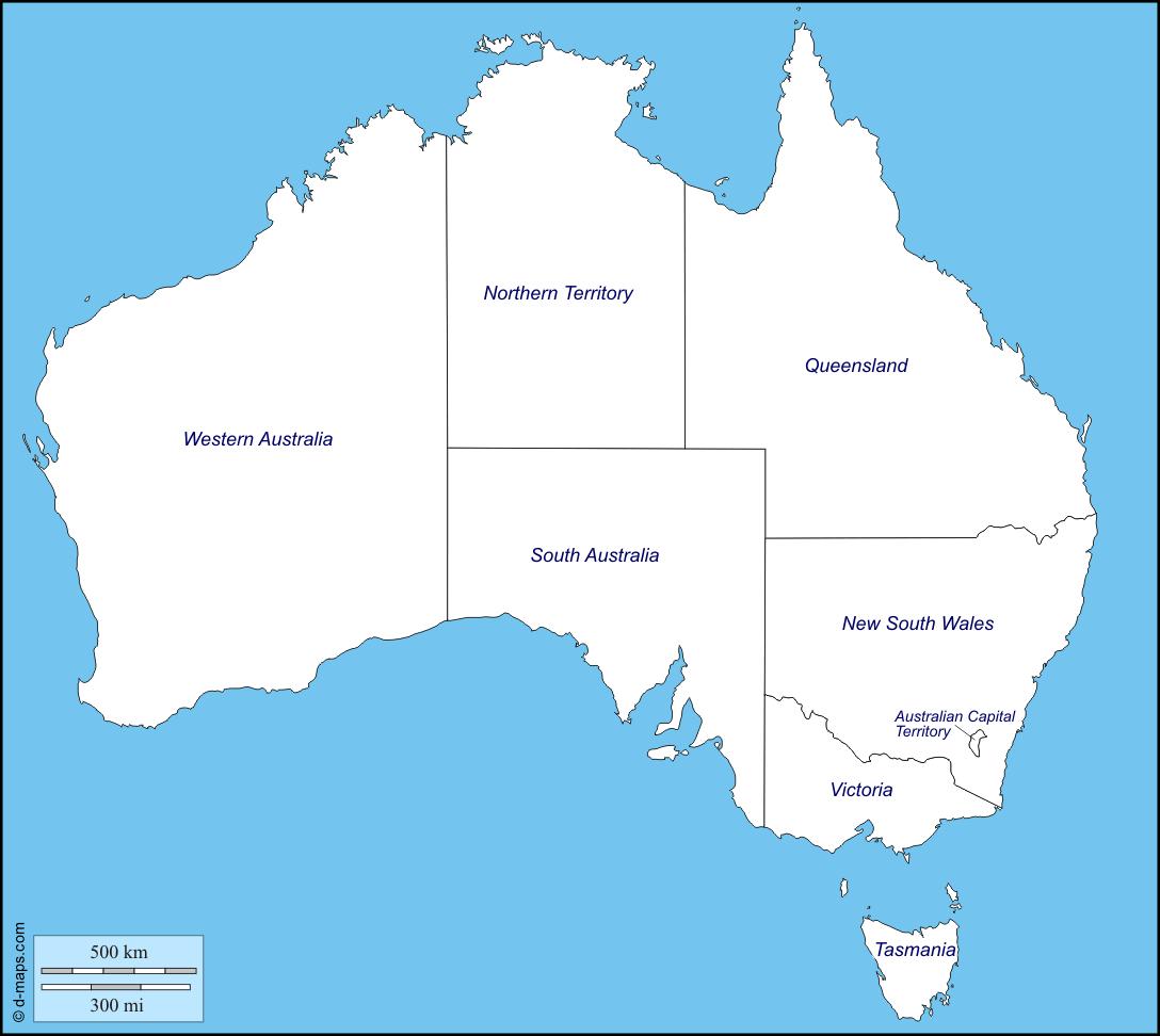 Australian map outline - Outline of Australia map (Australia and New ...